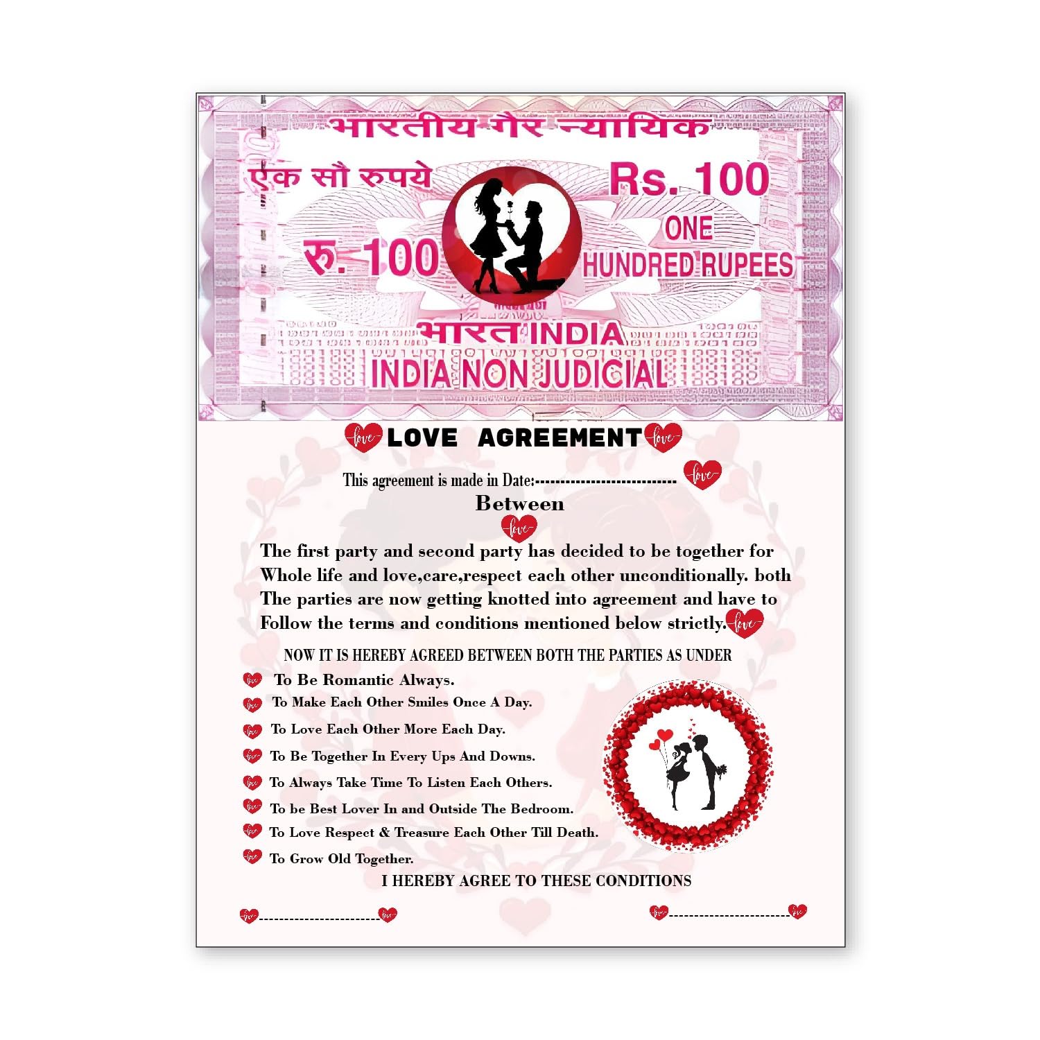 Love Contract Agreement – A Unique Gift for Valentine’s Day, Anniversa ...