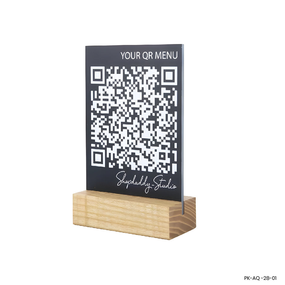 Acrylic Wood QR Stand – WOOPME